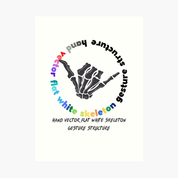 "hand mark human part skeleton cartilage skin sign hanging ten black ...