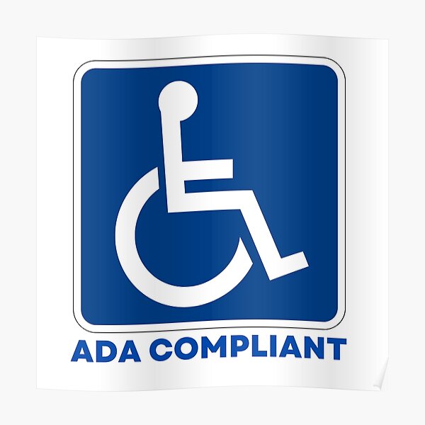"ADA Compliant Handicap Sign Wheelchair" Poster for Sale by podlavadia ...