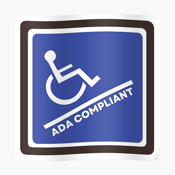 "ADA Compliant Handicap Sign Wheelchair" Poster for Sale by podlavadia ...