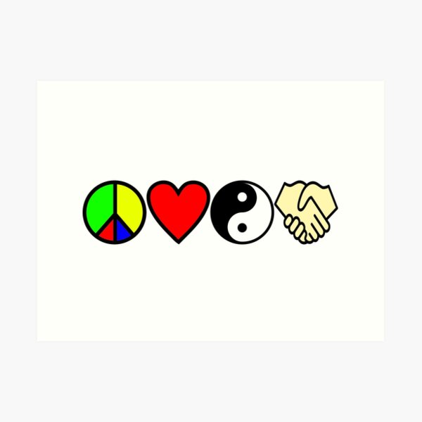 "PLUR - Peace Love Unity Respect Symbols" Art Print for Sale by ...
