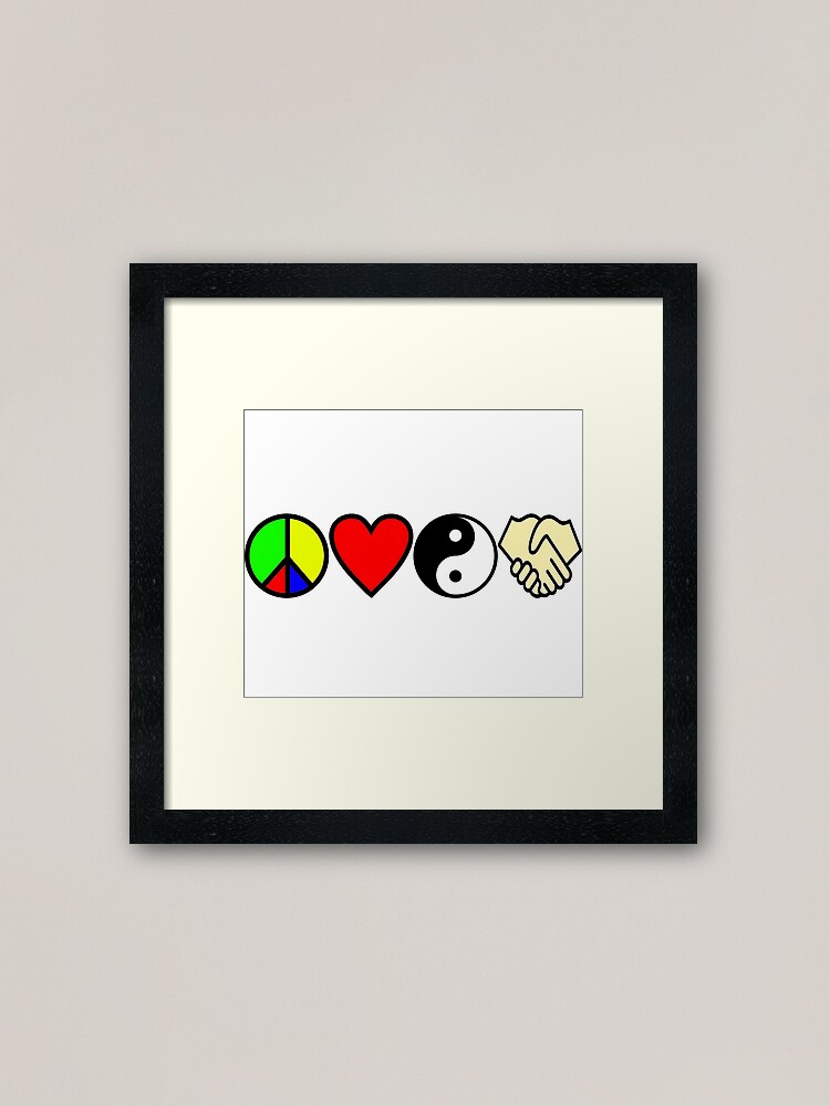 "PLUR - Peace Love Unity Respect Symbols" Framed Art Print by Yungsock ...