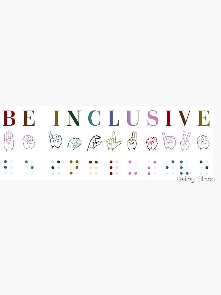 "Be Inclusive Print" Sticker for Sale by beeourselves | Redbubble