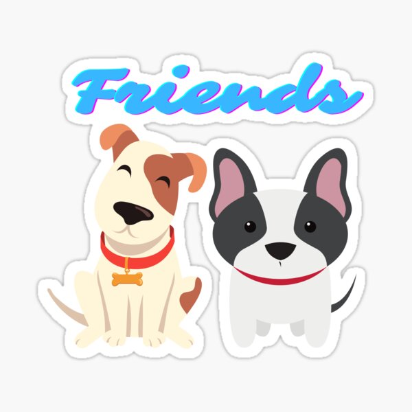 "Cat with dog friends" Sticker for Sale by July18 | Redbubble