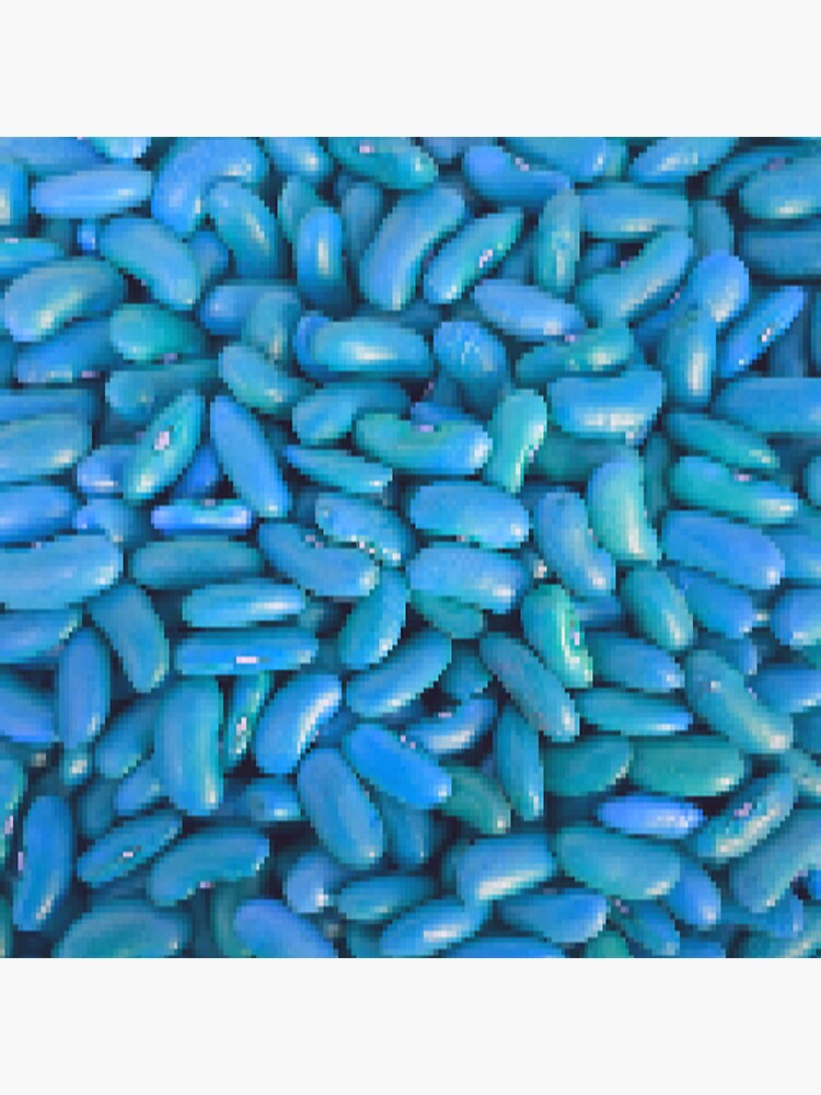 "16-Bit Pixel Food Pattern Red Kidney Beans In Blue" Sticker for Sale ...