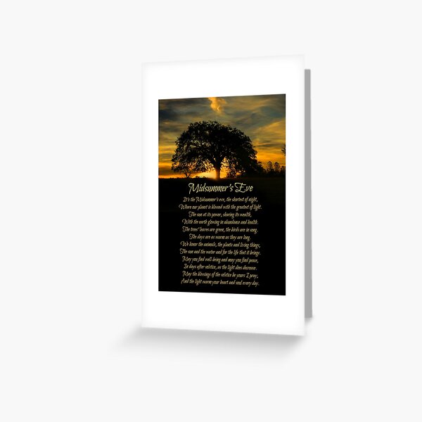 "Midsummer_s Eve Beautiful Poem and Oak Tree in Sunset Summer Solstice ...