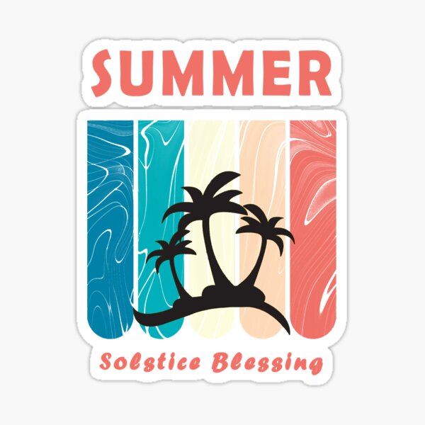 "Summer Solstice Blessing with palms in vintage stripes background 2 ...