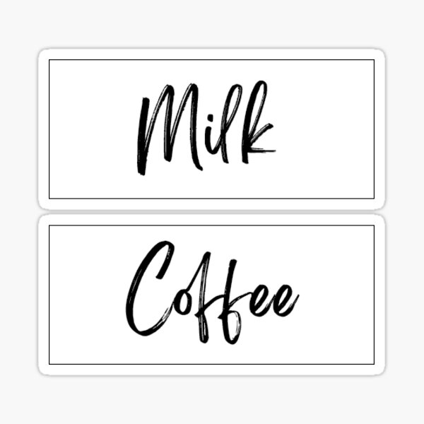 "Jar Label Sticker Milk and Coffee" Sticker for Sale by kenziezaragoza ...