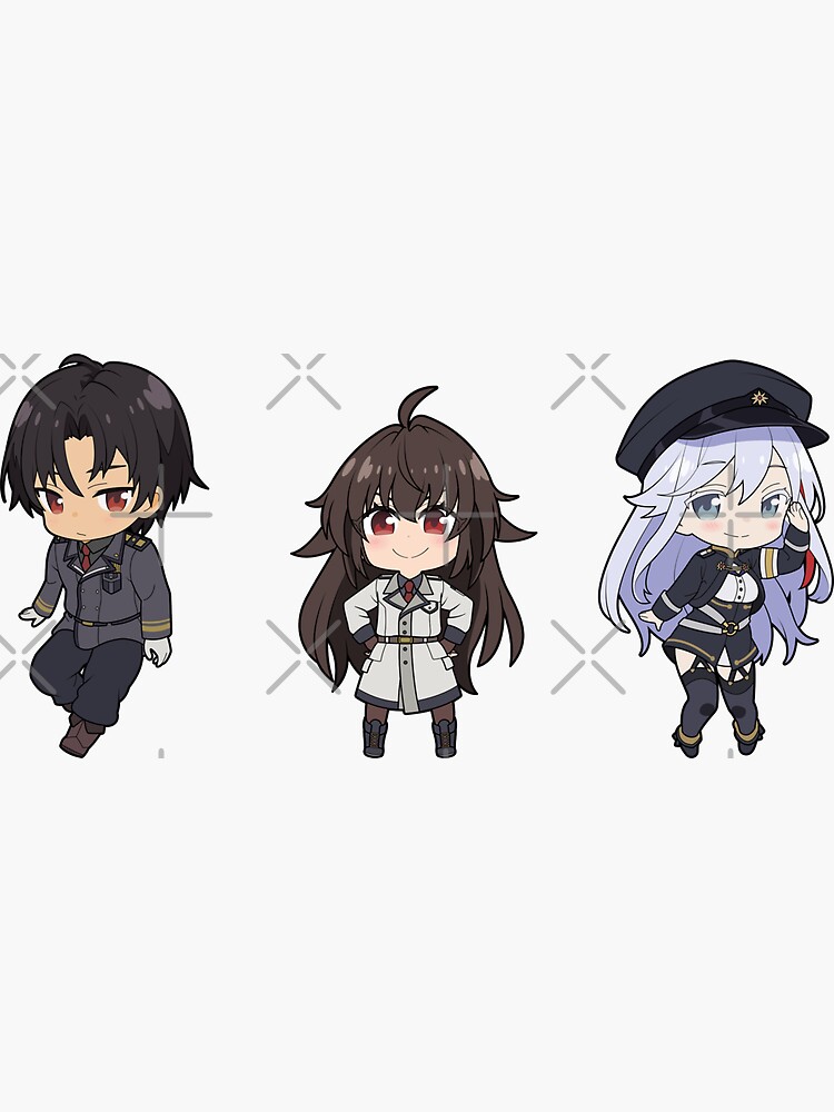 Pegatina «86 - Ochenta y seis Chibis» de ChibiCheems | Redbubble