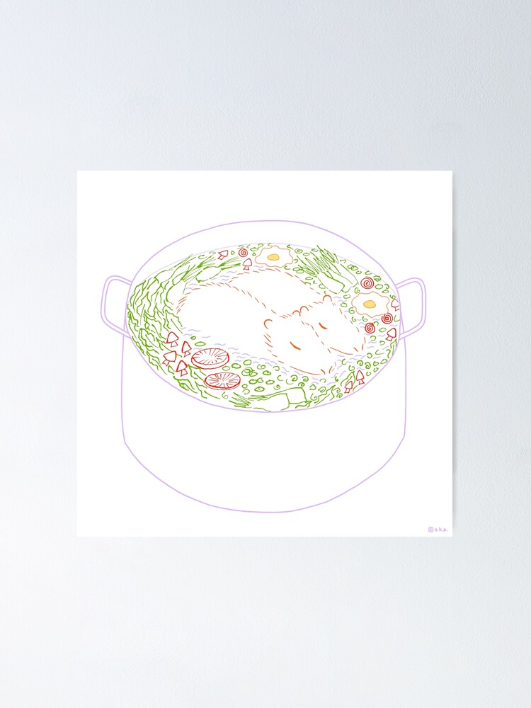 "capybaras bathing in soup pot (they are alive!))" Poster for Sale by ...