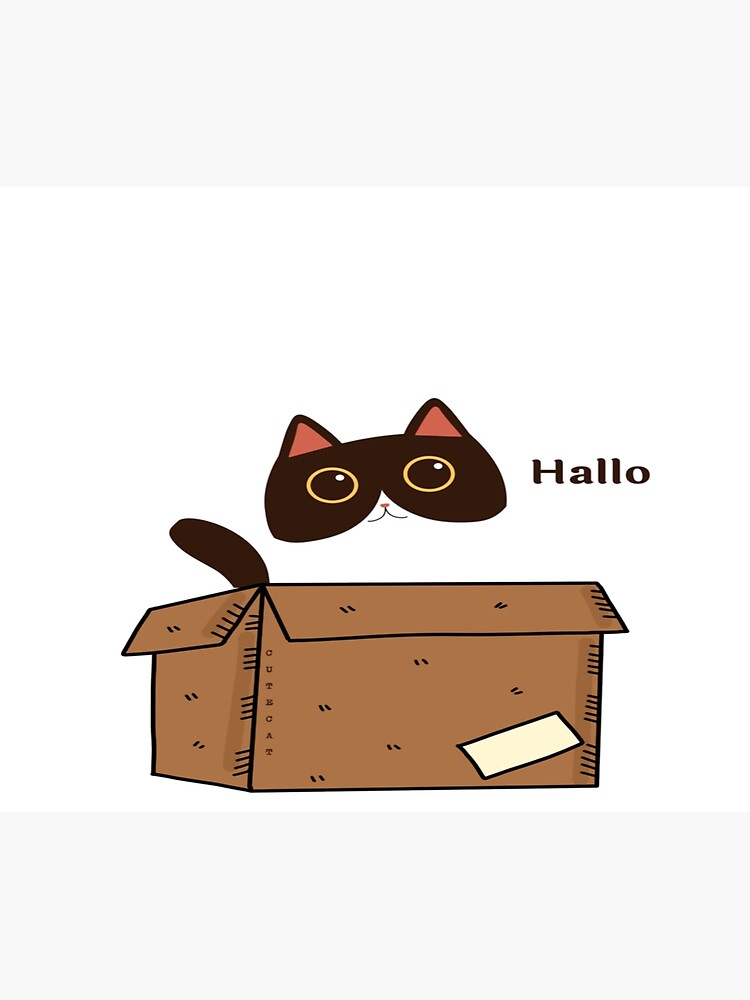 "cute cat in a comfort box" Poster for Sale by Lamia-Hu | Redbubble