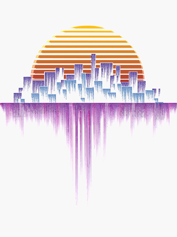 "Retrowave City Soundwave" Sticker for Sale by ChadJoseph | Redbubble