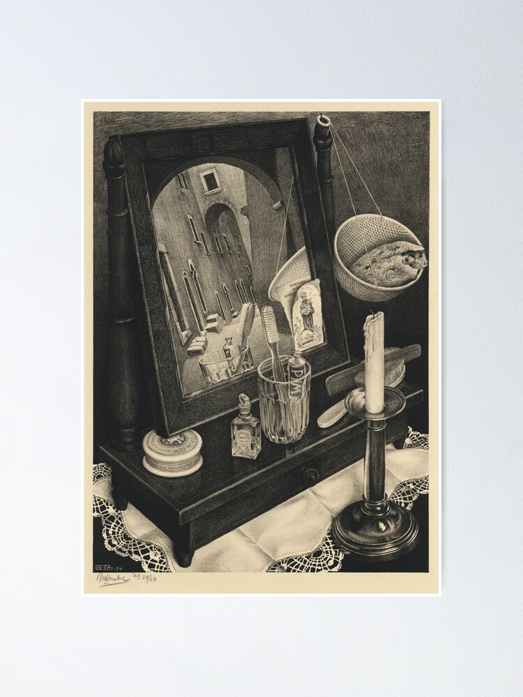 Poster « MC Escher La vie en réflexion Maurits Cornelis Escher », par ...