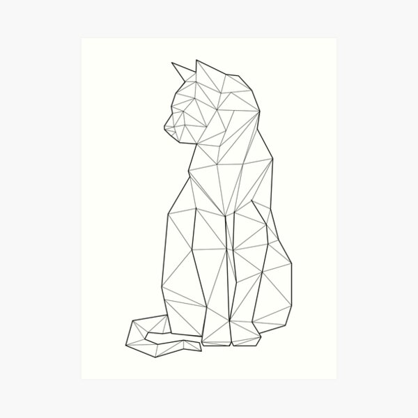 "Geometric Cat" Art Print by JaritLuin | Redbubble