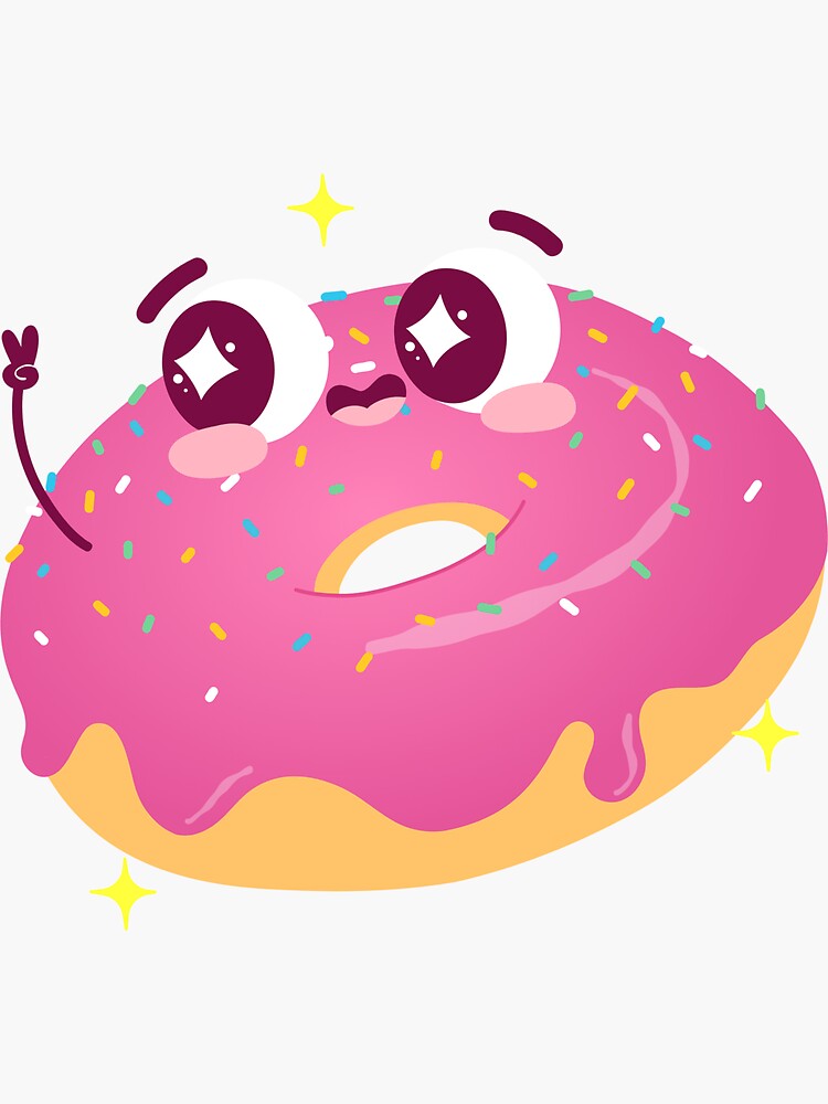 Sticker « T-shirt essentiel mignon de beignet - conception rose de ...