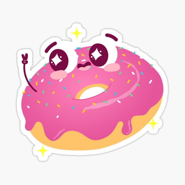 Sticker « T-shirt essentiel mignon de beignet - conception rose de ...