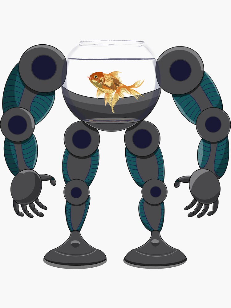 "Cyber Fish" Sticker for Sale by clint-hall | Redbubble