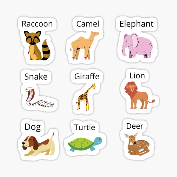 "Animal Sticker Pack" Sticker for Sale by Rell1970 | Redbubble