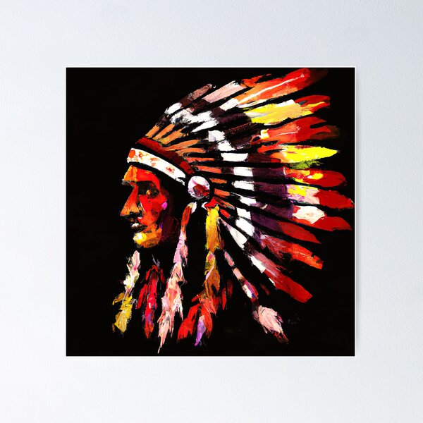 "Native American Chief" Poster for Sale by ANDREA MAZZOCCHETTI | Redbubble