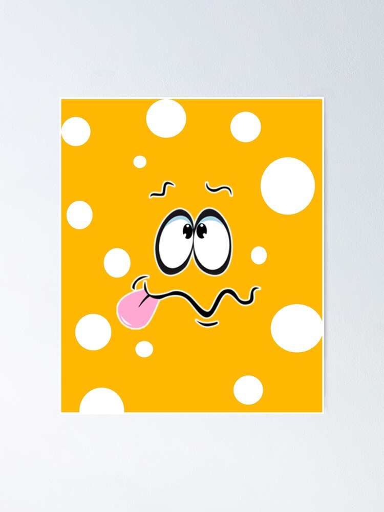 "silly Face emoji with googly eyes and polka dots" Poster for Sale by ...