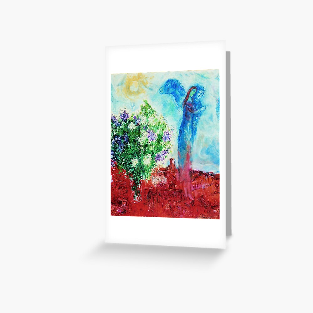 "Couple near the tree famous artwork of marc chagall " Greeting Card ...