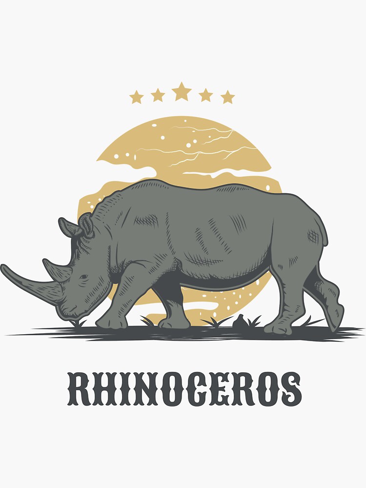 "Save The Rhinos" Sticker for Sale by RIVERES | Redbubble