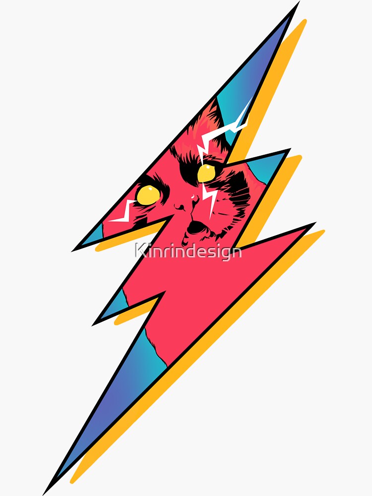 "Cool Thunder Pink Pussy Cat" Sticker for Sale by Kinrindesign | Redbubble