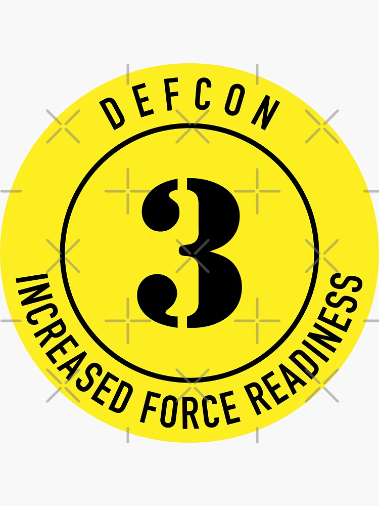 "DEFCON 3 Increased Force Readiness aka Round House" Sticker for Sale ...