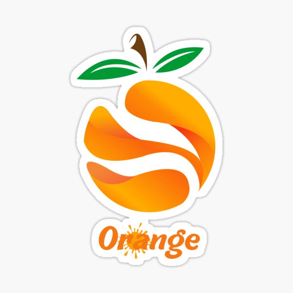 "orange fruit logo " Sticker for Sale by Armkdesigns | Redbubble