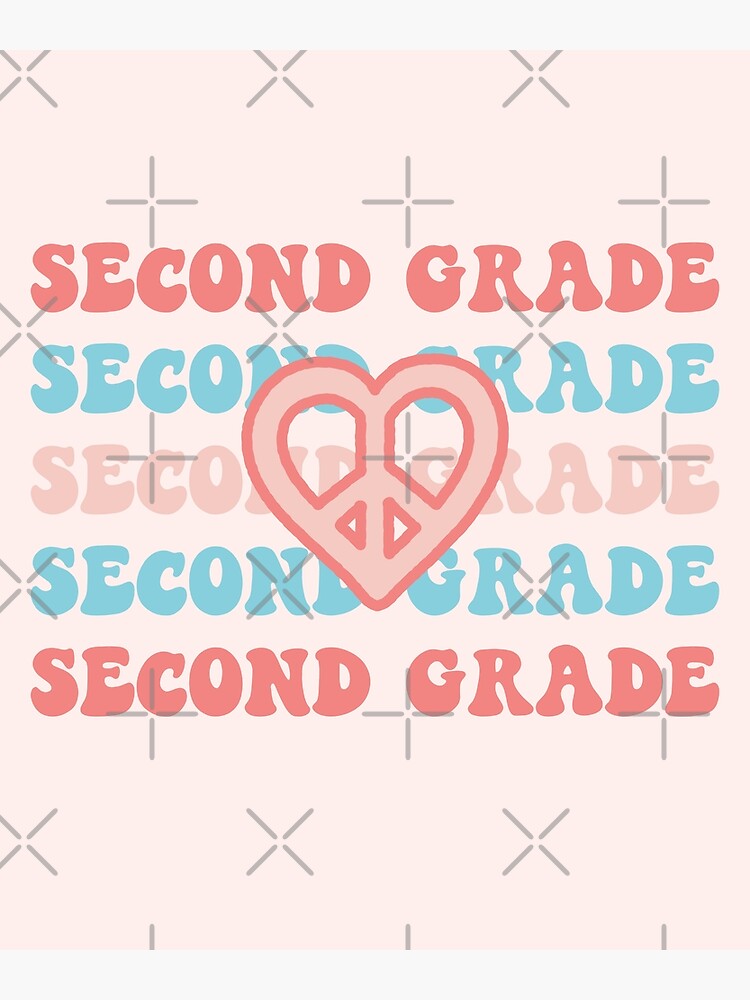 "Groovy Retro Second Grade Back to School" Poster for Sale by Krysanthe ...
