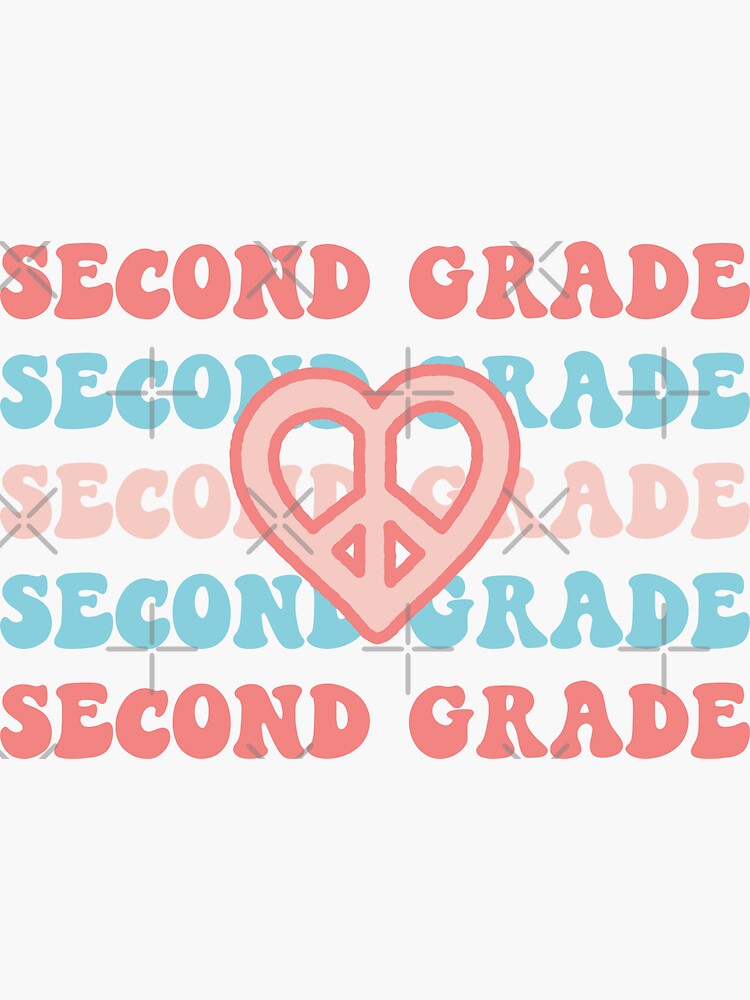 "Groovy Retro Second Grade Back to School" Sticker for Sale by ...