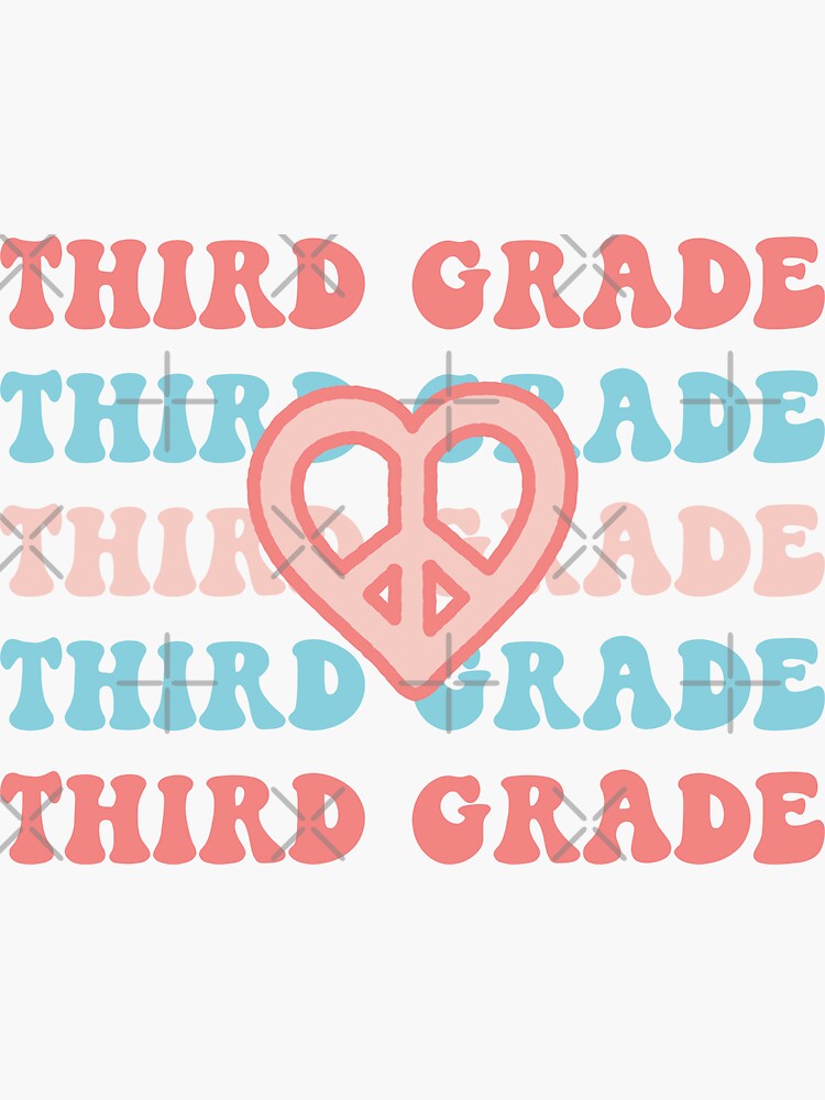 "Groovy Retro Third Grade Back to School" Sticker for Sale by Krysanthe ...