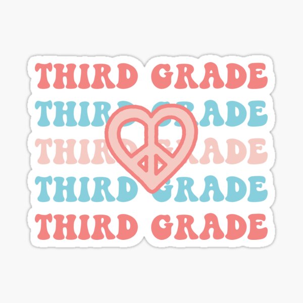 "Groovy Retro Third Grade Back to School" Sticker for Sale by Krysanthe ...