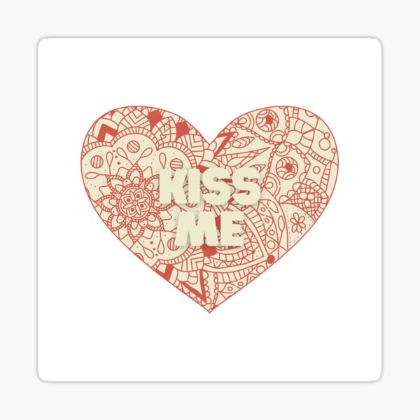 "Kiss me " Sticker for Sale by NataliaIv | Redbubble