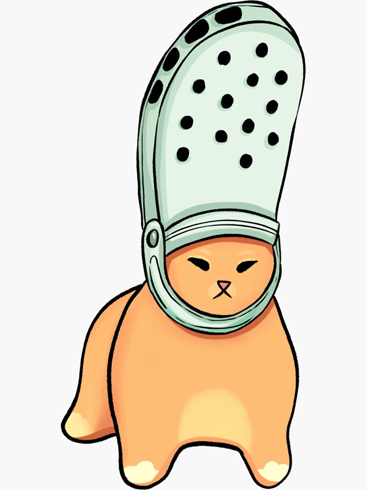 "Chubby Croc Cat" Sticker for Sale by Bensaltana | Redbubble