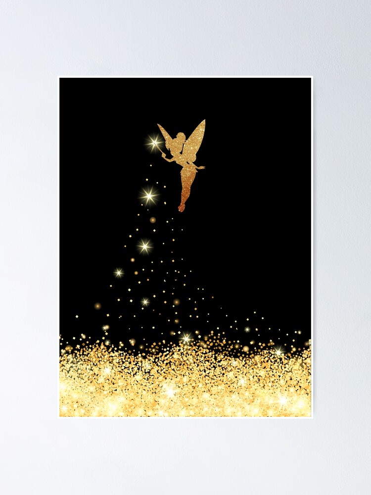 "Tinkerbell Magic Gold Glitter, Cute Fairy Gold Glitter, Fairy Pink ...