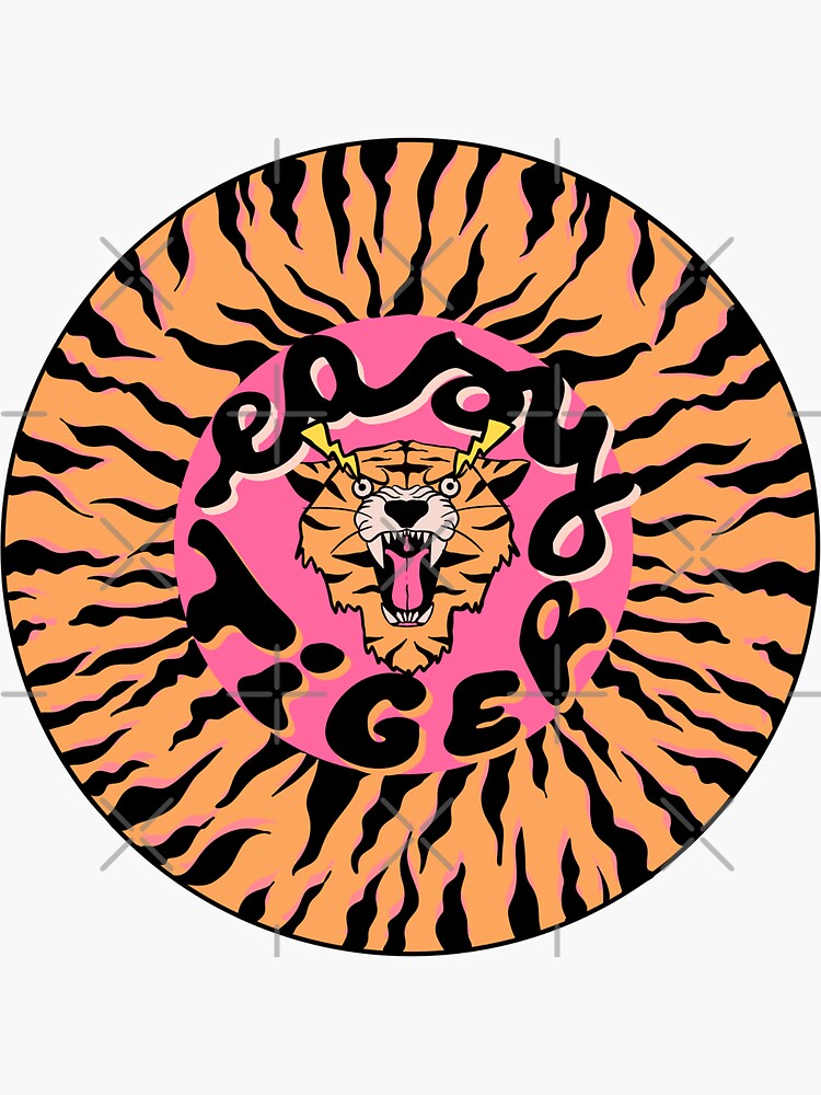 "Easy tiger logo thunder stripes pink orange old school ink style ...