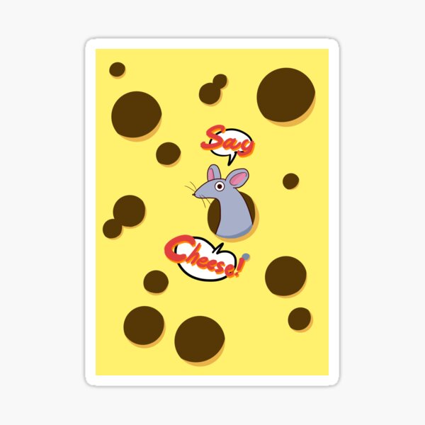 "Mouse say cheese!" Sticker for Sale by Krittiya-N | Redbubble