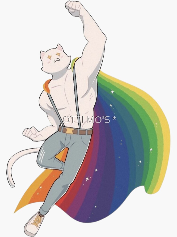 "meowscles LGBT " Sticker for Sale by ATTERBI | Redbubble