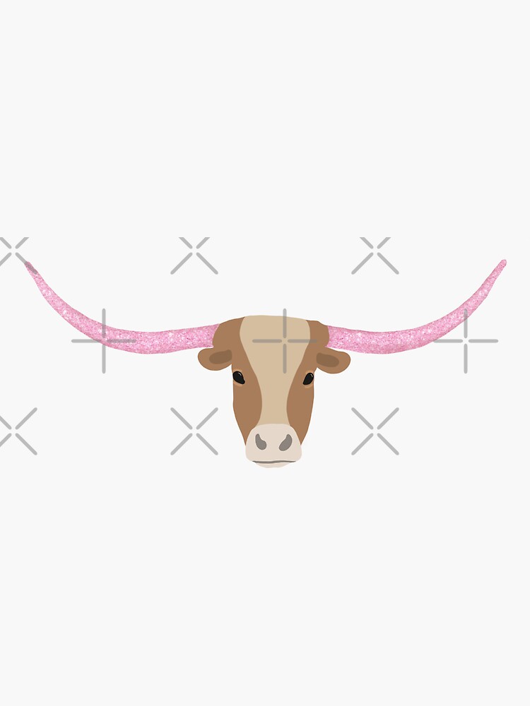 "Glitter longhorn" Sticker for Sale by palmwooddesigns | Redbubble