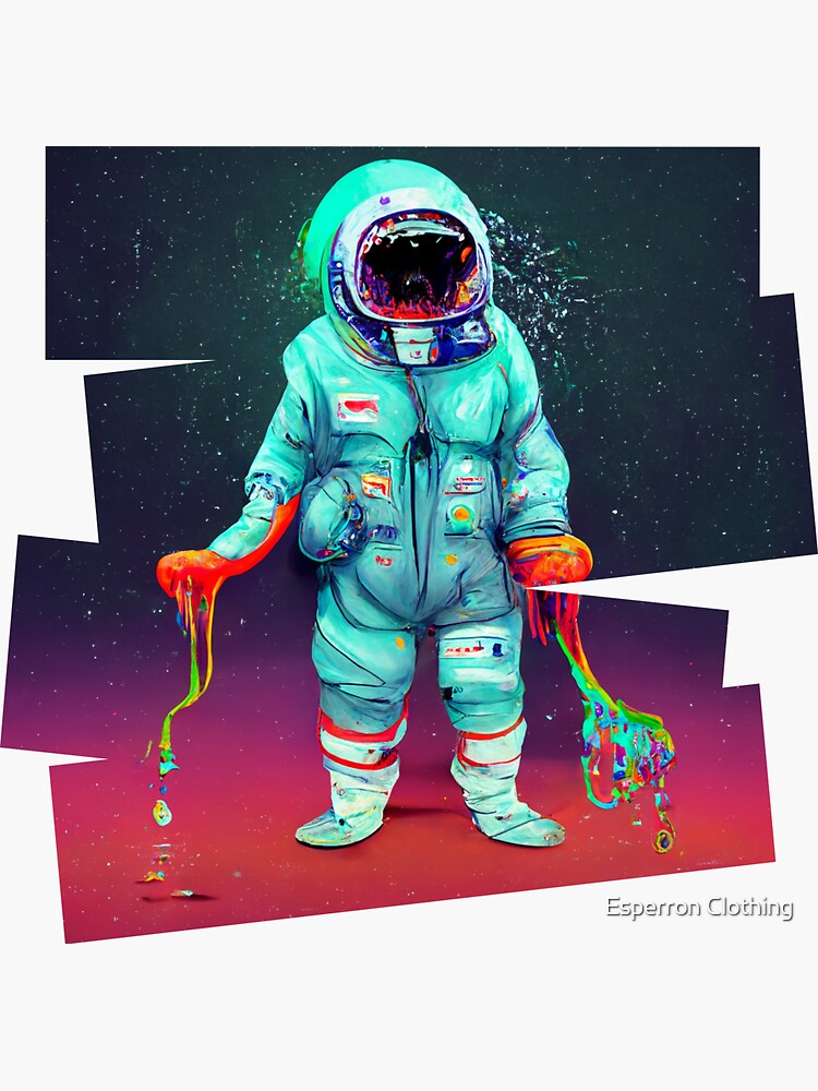 "Trippy Dripping Space Astronaut" Sticker for Sale by Autifact | Redbubble