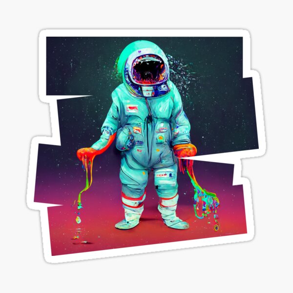 "Trippy Dripping Space Astronaut" Sticker for Sale by Autifact | Redbubble