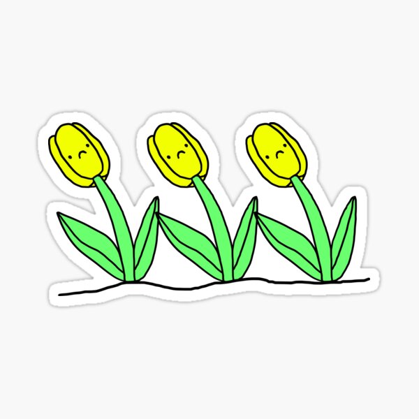 "sad tulip flowers" Sticker for Sale by spitbone | Redbubble