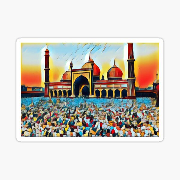 "Mecca colorful painting, Islamic architected design" Sticker for Sale ...