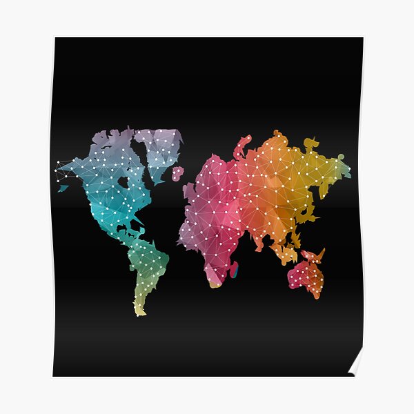 "Map Of The World Colored - Colored" Poster for Sale by VIPSHOP5 ...