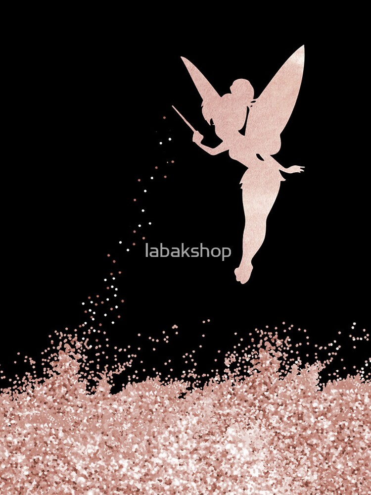 "Pink Tinkerbell Magic Gold Glitter, Cute Fairy Gold Glitter,Pink Fairy ...
