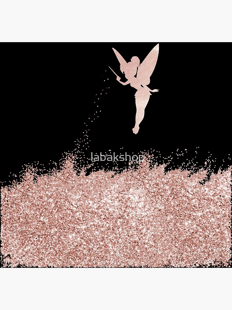 "Pink Tinkerbell Magic Gold Glitter, Cute Fairy Gold Glitter,Pink Fairy ...