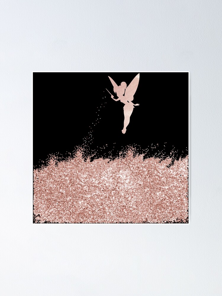 "Pink Tinkerbell Magic Gold Glitter, Cute Fairy Gold Glitter,Pink Fairy ...