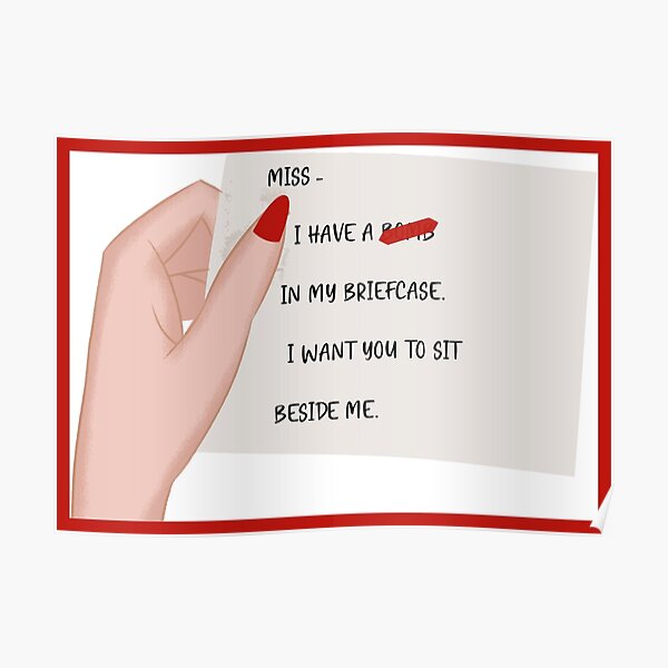 "DB Cooper Flight Attendant Note" Poster for Sale by Krokodajll | Redbubble