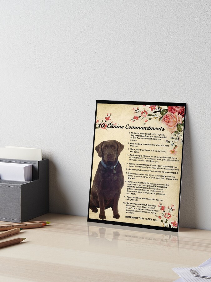 "10 Canine Commandments Labrador Retriever Dog" Art Board Print for ...