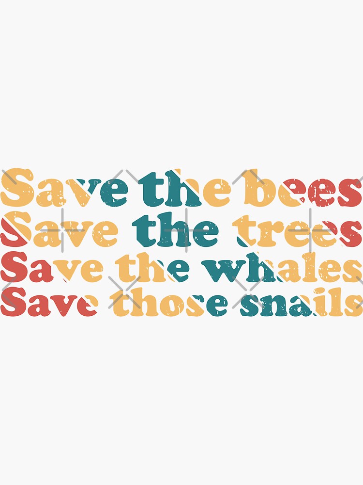 "Save the Bees Save the Trees" Sticker for Sale by BeetleInABox | Redbubble